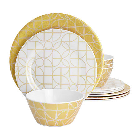 Click here for Gibson Summer Bloom 12-pc. Melamine Dinnerware Set... prices
