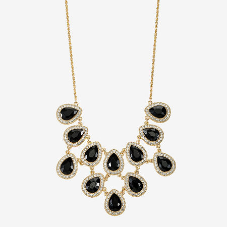Click here for Monet Jewelry Gold Tone Halo Womens Black 18 Inch... prices