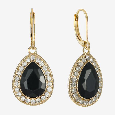 Click here for Monet Jewelry Gold Tone Halo Womens Black Glass Dr... prices