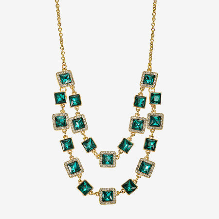 Click here for Monet Jewelry Halo Womens Green Glass 18 Inch Stra... prices