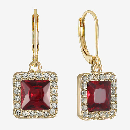 Click here for Monet Jewelry Halo Womens Glass Square Drop Earrin... prices