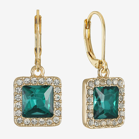 Click here for Monet Jewelry Halo Womens Glass Square Drop Earrin... prices