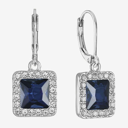 Click here for Monet Jewelry Halo Womens Glass Square Drop Earrin... prices