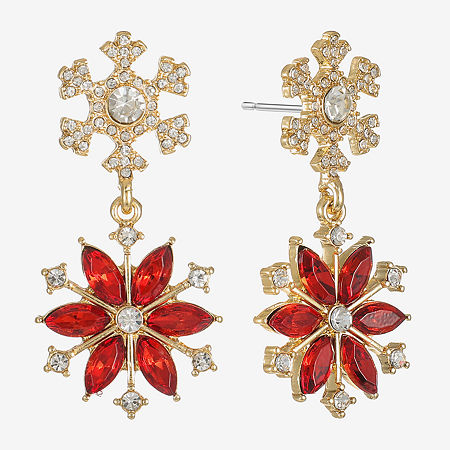 Click here for Monet Jewelry Gold Tone Holiday Womens Red Glass F... prices