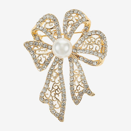 Click here for Monet Jewelry Gold Tone White Glass Pin  One Size... prices