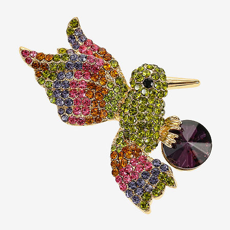 Click here for Monet Jewelry Gold Tone Hummingbird Multi Color Gl... prices