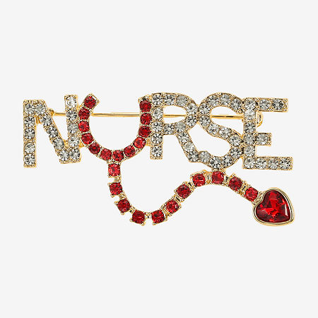 Click here for Monet Jewelry Gold Tone Nurse Red Glass Pin  One S... prices