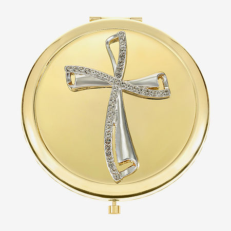 Click here for Monet Jewelry Clear Gold Tone Cross Compact Mirror... prices