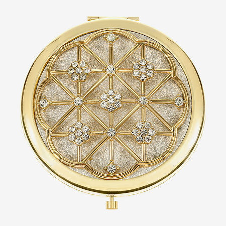 Click here for Monet Jewelry Gold Tone Clear Grid Flower Compact... prices