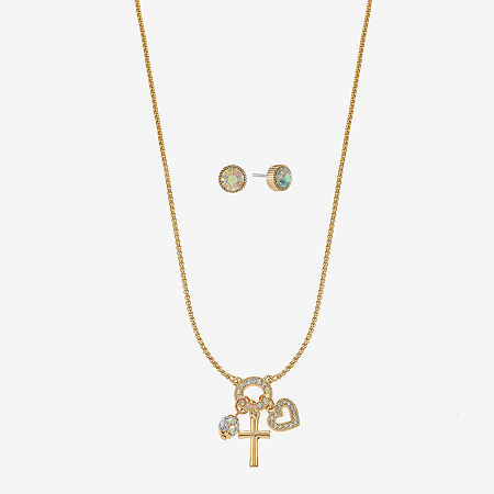Click here for Monet Jewelry Gold Tone Charm Necklace & Stud Earr... prices