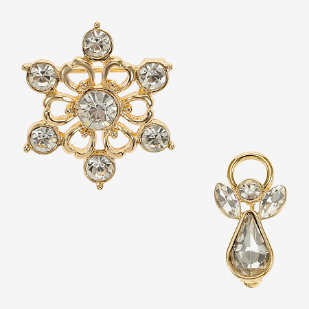 Click here for Monet Jewelry Gold Tone Glass Pin  One Size  White prices