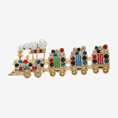 Click here for Monet Jewelry Gold Tone Train Multi Color Glass Pi... prices