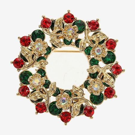 Click here for Monet Jewelry Gold Tone Wreath Multi Color Glass P... prices