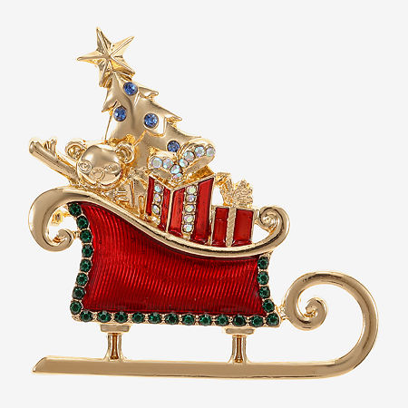 Click here for Monet Jewelry Gold Tone Sleigh Glass Pin  One Size... prices