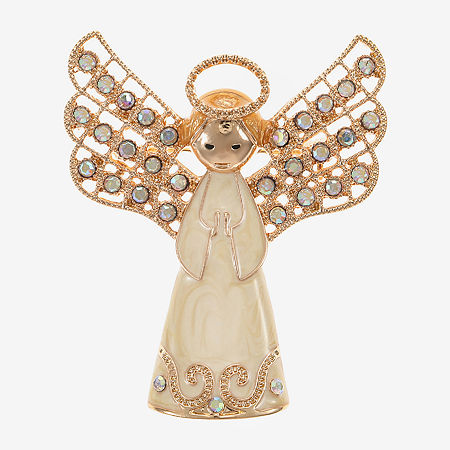 Click here for Monet Jewelry Gold Tone Glass Pin  One Size  White prices