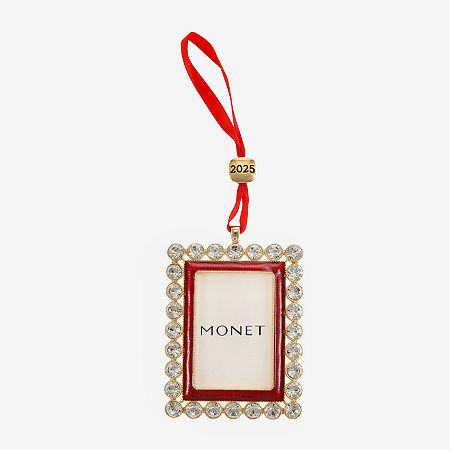 Click here for Monet Jewelry Gold Tone & Red Frame Christmas Orna... prices