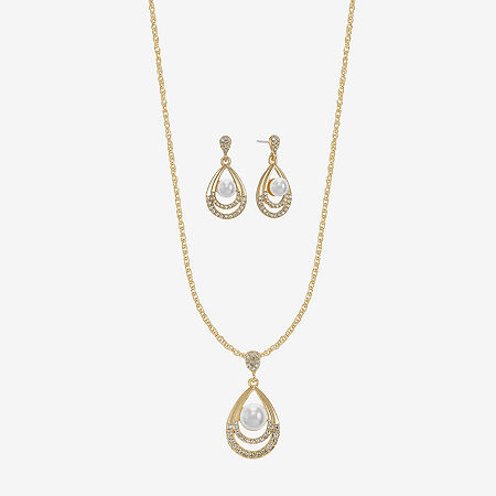 Click here for Monet Jewelry Gold Tone Pendant Necklace & Drop Ea... prices