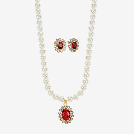 Click here for Monet Jewelry Gold Tone Pendant Necklace & Stud Ea... prices