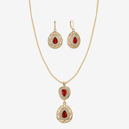 Click here for Monet Jewelry Gold Tone Pendant Necklace & Drop Ea... prices