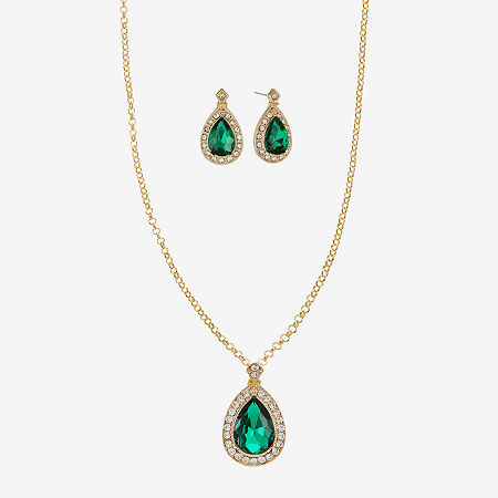 Click here for Monet Jewelry Gold Tone Pendant Necklace & Stud Ea... prices