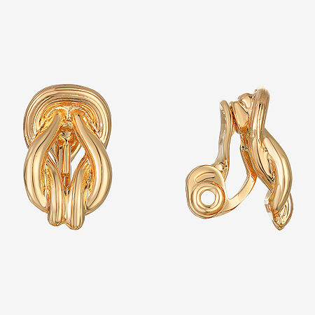 Click here for Monet Jewelry Gold Tone Womens Knot Clip On Earrin... prices