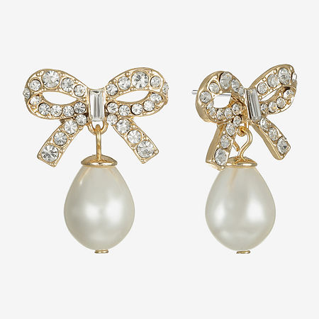 Click here for Monet Jewelry Gold Tone Womens Glass Simulated Pea... prices