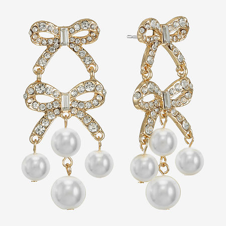 Click here for Monet Jewelry Gold Tone Womens Glass Simulated Pea... prices