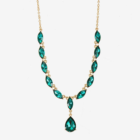 Click here for Monet Jewelry Gold Tone Womens Glass 17 Inch Y Nec... prices