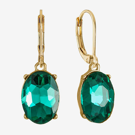Click here for Monet Jewelry Gold Tone Womens Glass Oval Drop Ear... prices