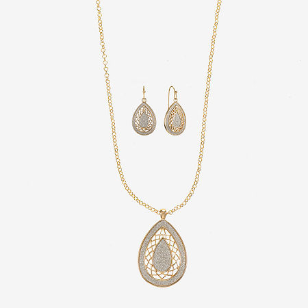 Click here for Monet Jewelry Two Tone Pendant Necklace & Drop Ear... prices