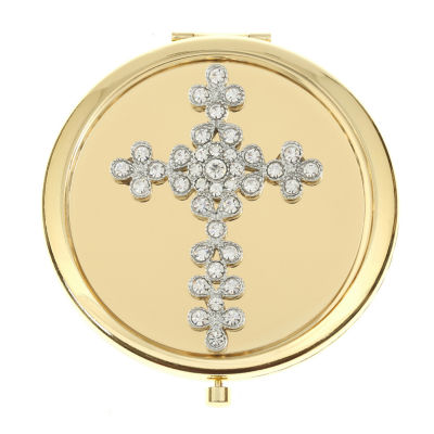 Monet Jewelry Gold Tone Cross Compact Mirror, Color: White - JCPenney