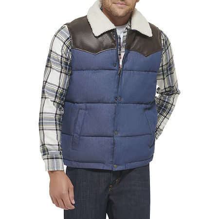 Click here for Levis Water Resistant Quilted Vest  Large  Blue prices