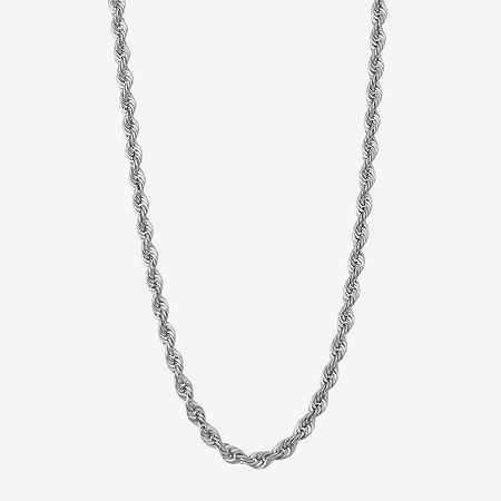 Click here for 14K White Gold 18-24 5mm Hollow Rope Chain Necklac... prices