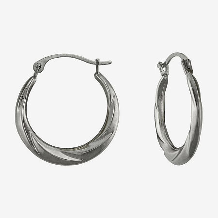Click here for 14K White Gold Swirl Hoop Earrings  One Size prices