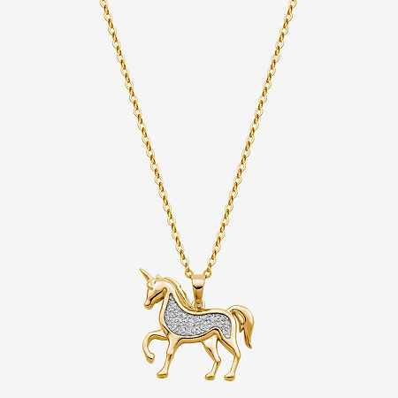 Click here for Unicorn Womens 18K Gold Over Silver 18 Inch Pendan... prices