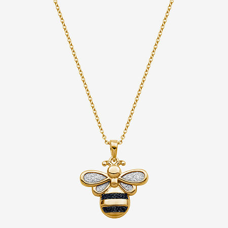 Click here for Bee Womens 18K Gold Over Silver 18 Inch Pendant Ne... prices
