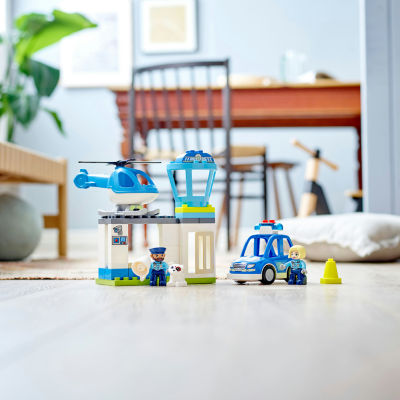 LEGO Duplo Rescue Police Station & Helicopter Building Toy (40 Pieces ...