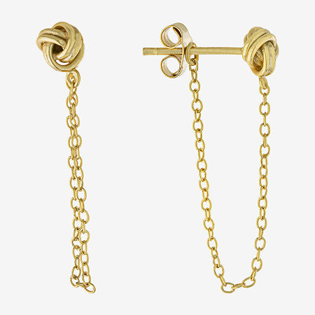 Click here for Silver Treasures 14K Gold Over Silver Knot Drop Ea... prices