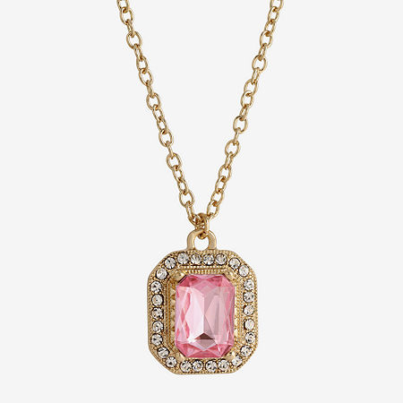 Click here for 1928 Gold Tone Womens Pink Crystal Alloy 16 Inch P... prices