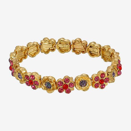 Click here for 1928 Gold Tone Womens Pink Stretch Bracelet  One S... prices