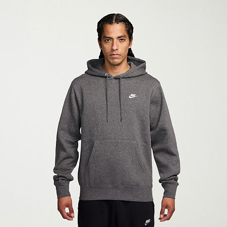 Click here for Nike Club Mens Pullover Fleece Logo Hoodie - Charc... prices