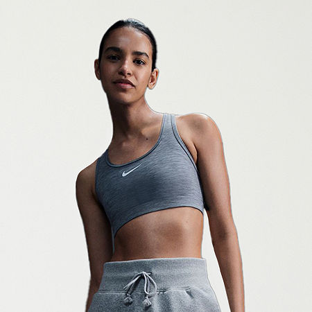 Click here for Nike Womens Swoosh Padded Sports Bra - Smoke Grey/... prices