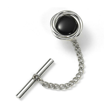 Click here for Silver-Plated Tie Tack with Onyx Stone  One Size... prices