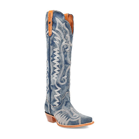 Click here for Dan Post Womens Denim Darlin Stacked Heel Cowboy B... prices