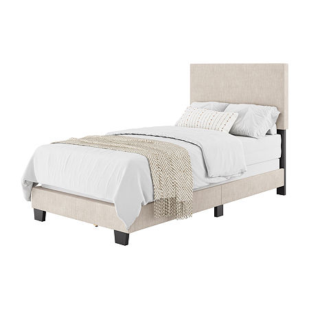 Click here for Modern Upholstered Rectangle Bed  One Size  Beige prices