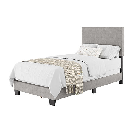 Click here for Modern Upholstered Rectangle Bed  One Size  Gray prices