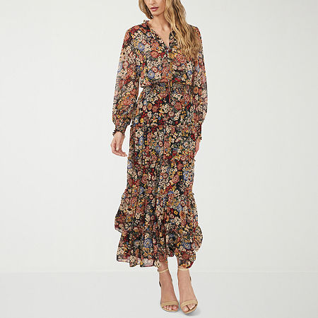 Click here for Womens MSK Long Sleeve Vintage Floral Chiffon Midi... prices