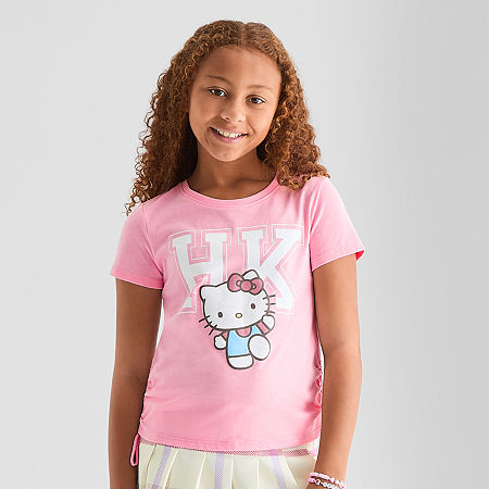 Click here for Side Cinch Little & Big Kid Girls Crew Neck Short... prices