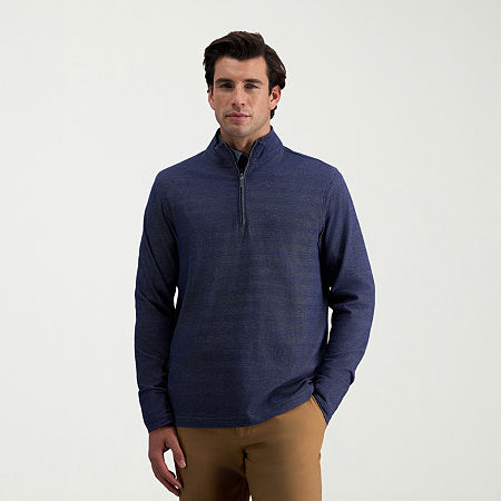 Click here for Haggar Mens Mock Neck Long Sleeve Quarter-Zip Pull... prices