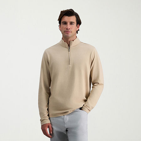 Click here for Haggar Mens Mock Neck Long Sleeve Quarter-Zip Pull... prices